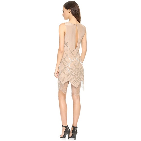 Haute Hippie | Dresses | Haute Hippie Embellished Dress Buff Color ...